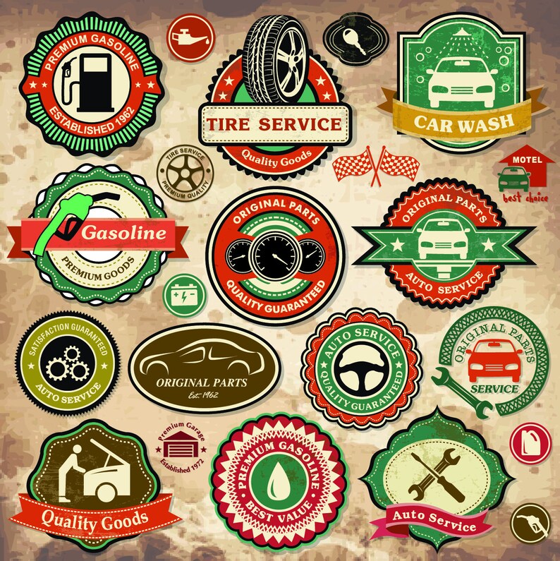 Retro/vintage Label/sticker Vector Artwork Pack - Etsy