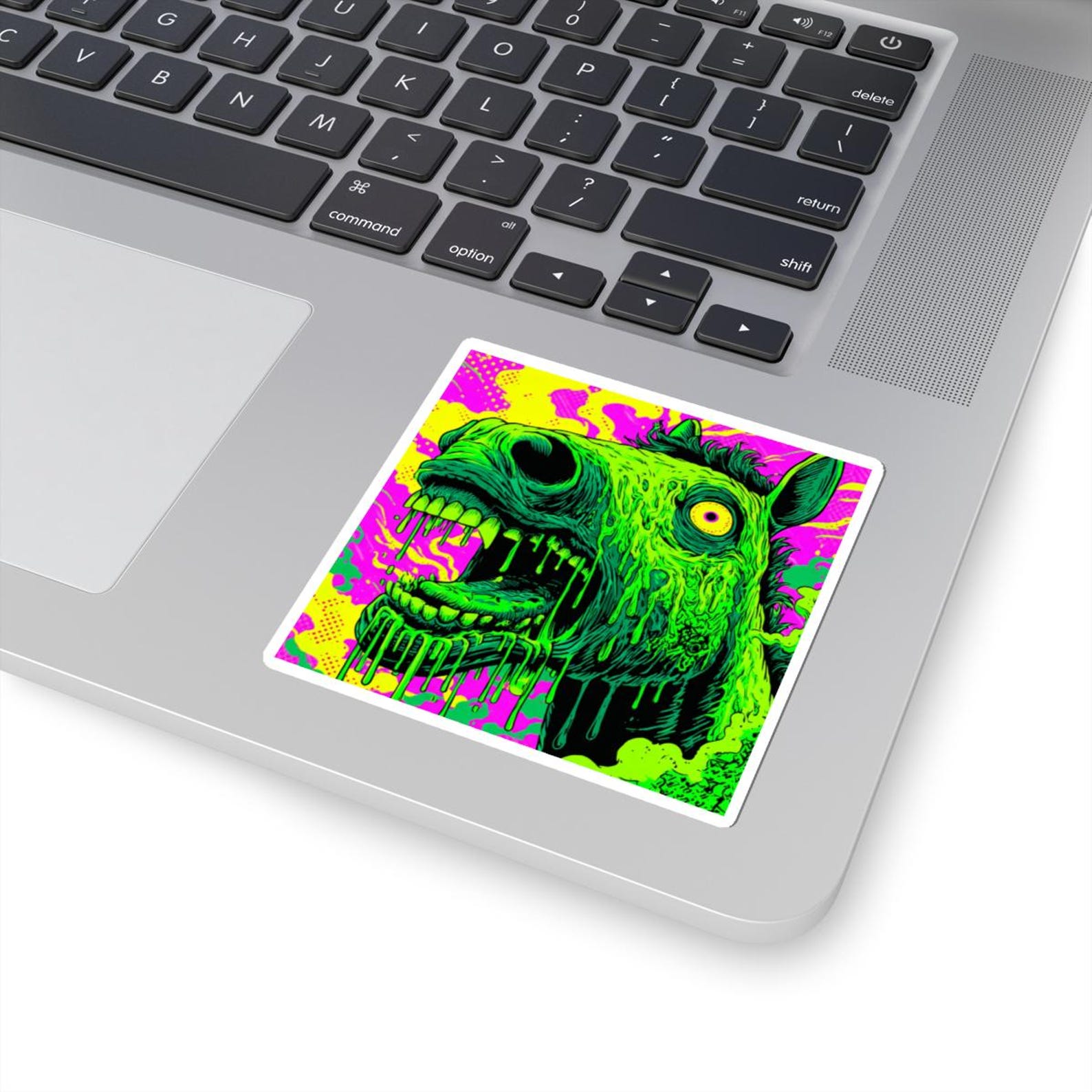 Zombie Horse Sticker | Melting Neon Brainrot Weirdcore Laptop Decal - Etsy