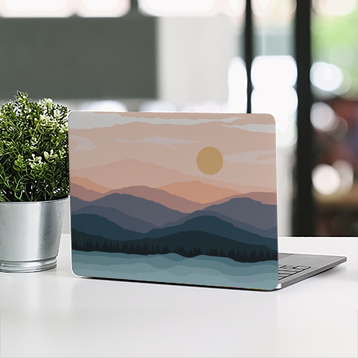 Dusk Mountain Calm Laptop Skin: UNIVERSAL Laptop Skin, Full Coverage ...