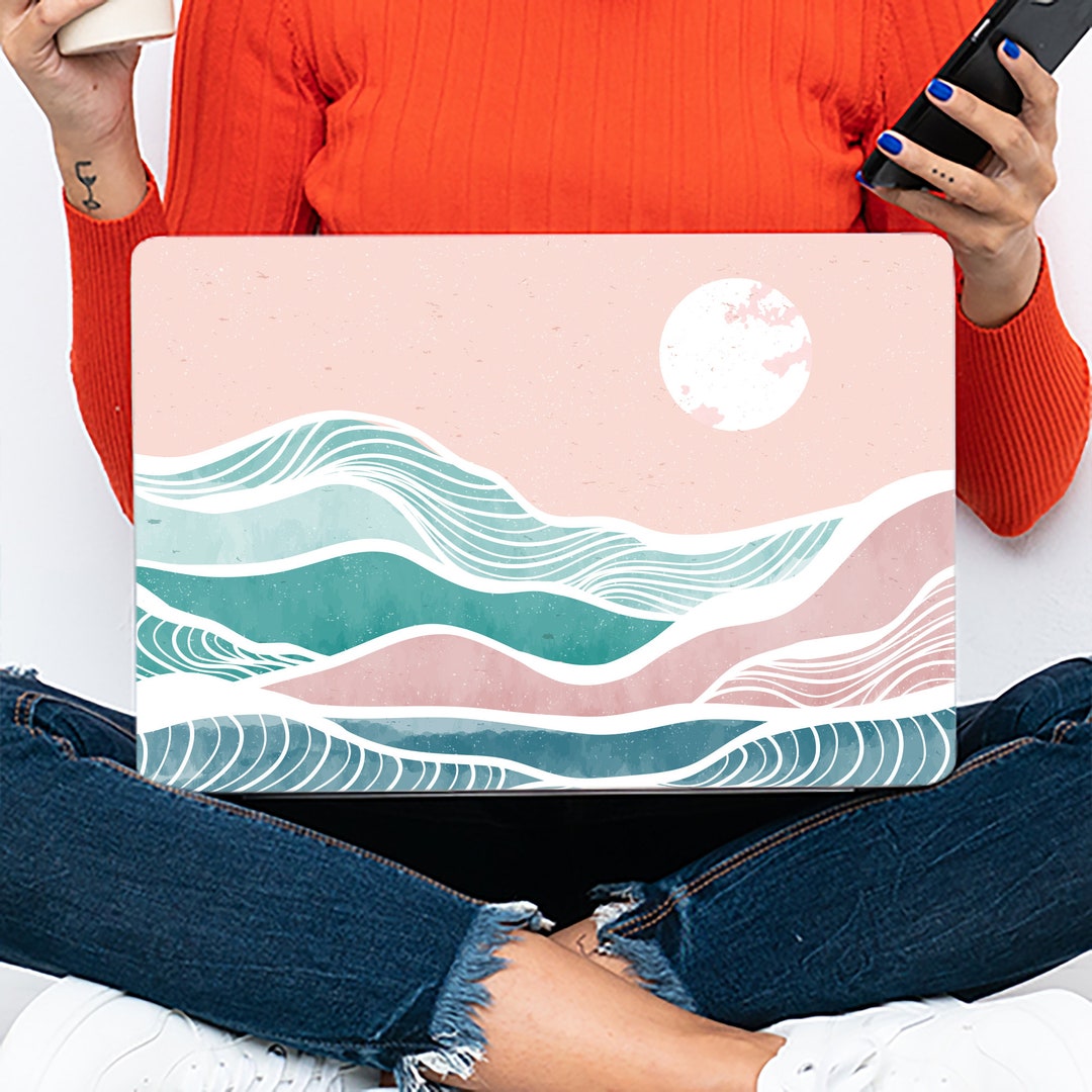 Moonlit Waves Laptop Skin: UNIVERSAL Laptop Skin, Full Coverage ...
