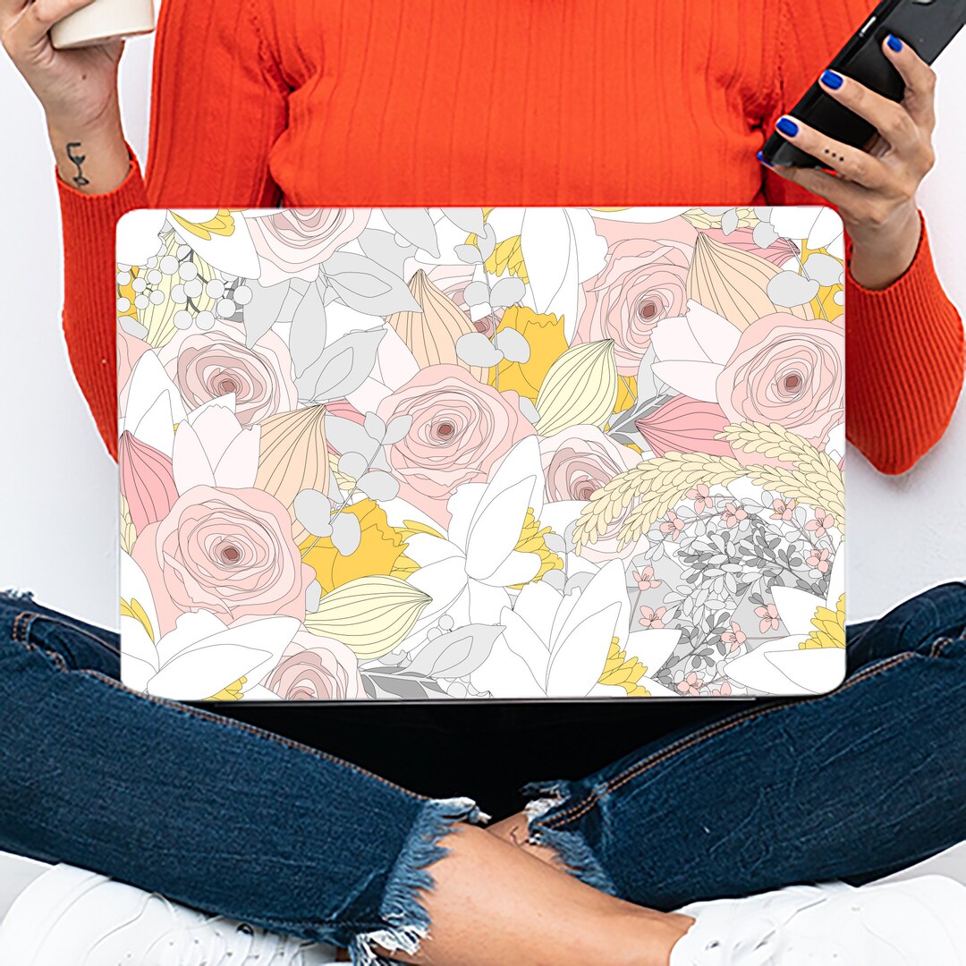 Pastel Petals Laptop Skin: UNIVERSAL Laptop Skin, Full Coverage ...