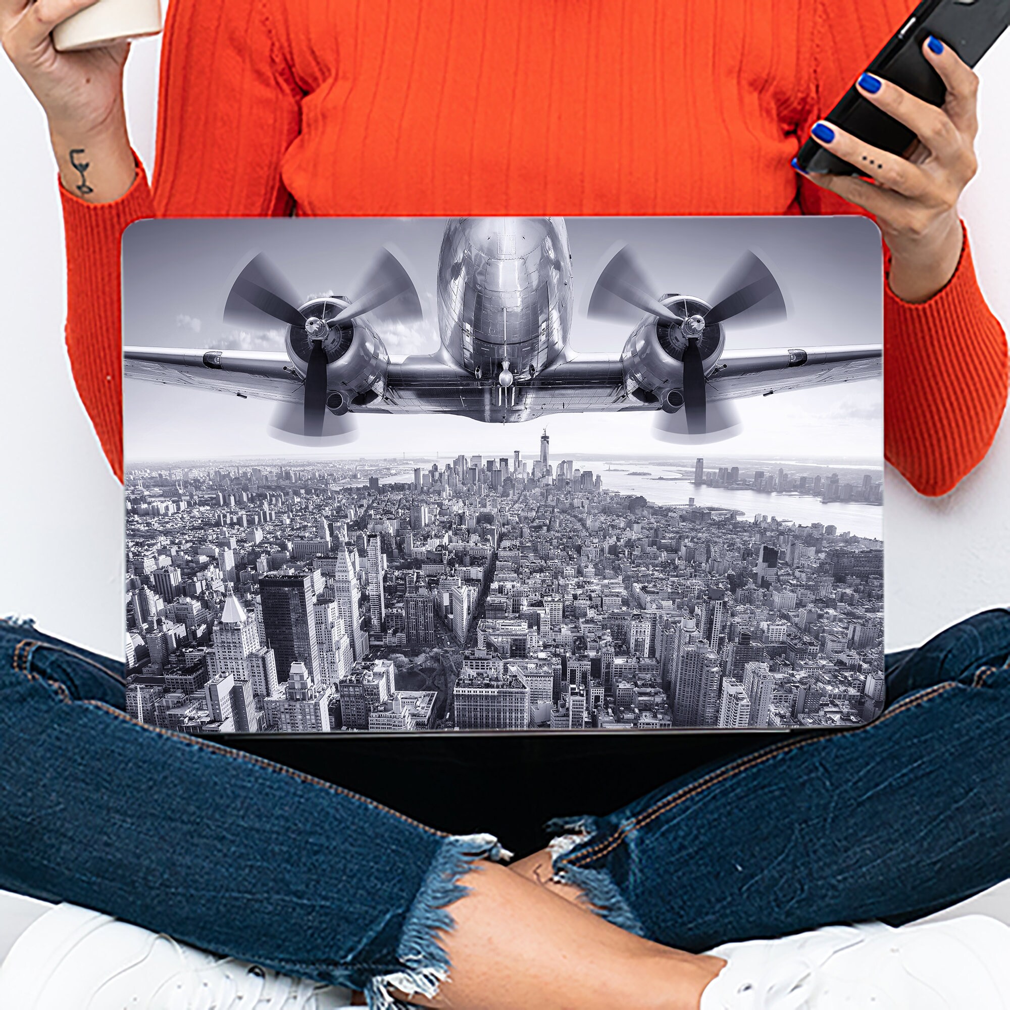 Skyline Pilot Laptop Skin: UNIVERSAL Laptop Skin, Full Coverage ...