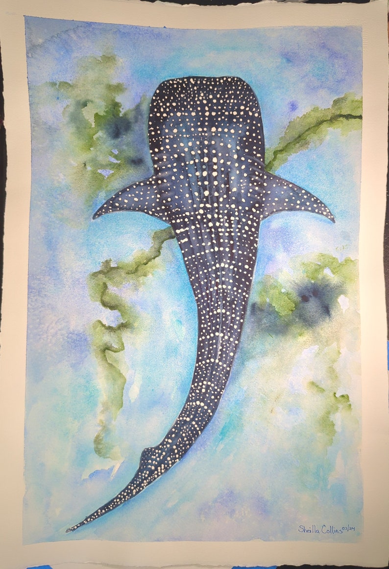 Beautiful Whale Shark-original-watercolor Painting - Etsy