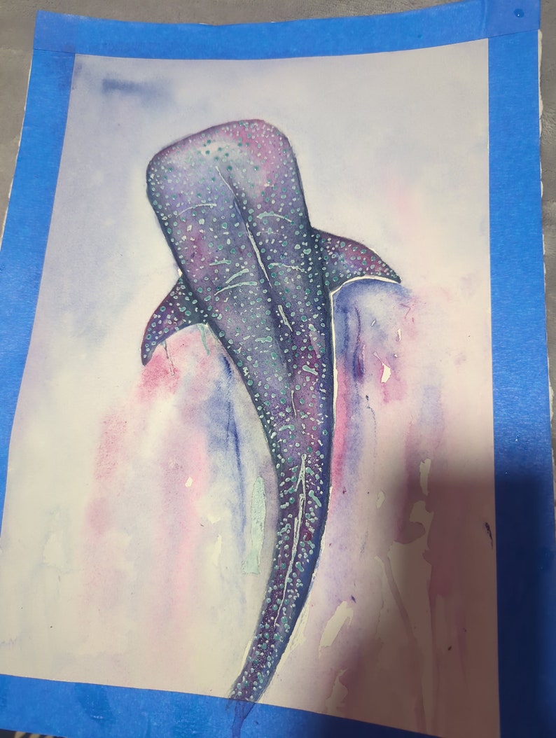 Whale Shark Watercolor Painting - Etsy