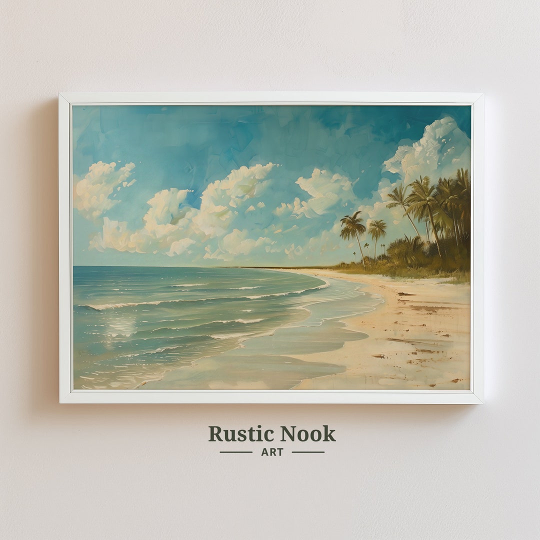 Vintage Beach Landscape, Coastal Landscape, Texture-rich Landscape ...