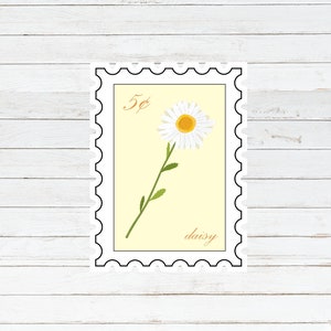 Daisy Flower Sticker Stamp, Postage Stamp Sticker, Scrapbooking ...