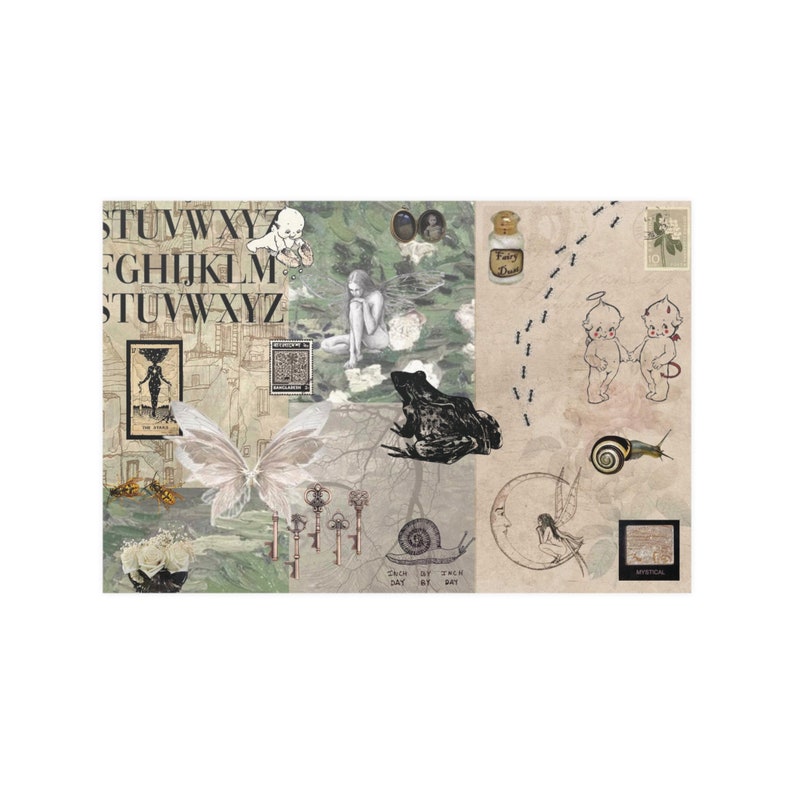 Fairy Forest Core Collage Poster, Cottage Core, Whimsical Aesthetic ...