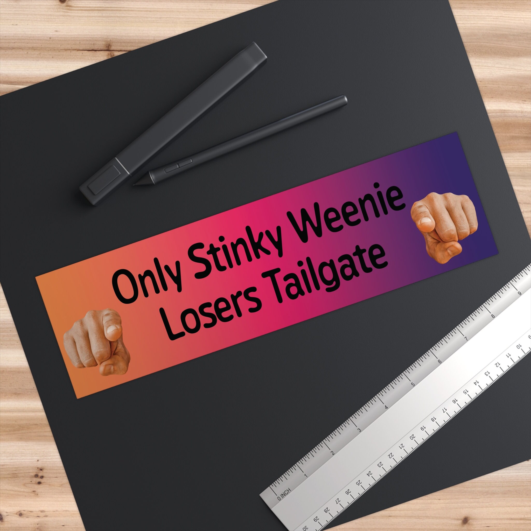 Only Stinky Weenie Losers Tailgate, Meme Car Warning Sticker, Gen Z ...