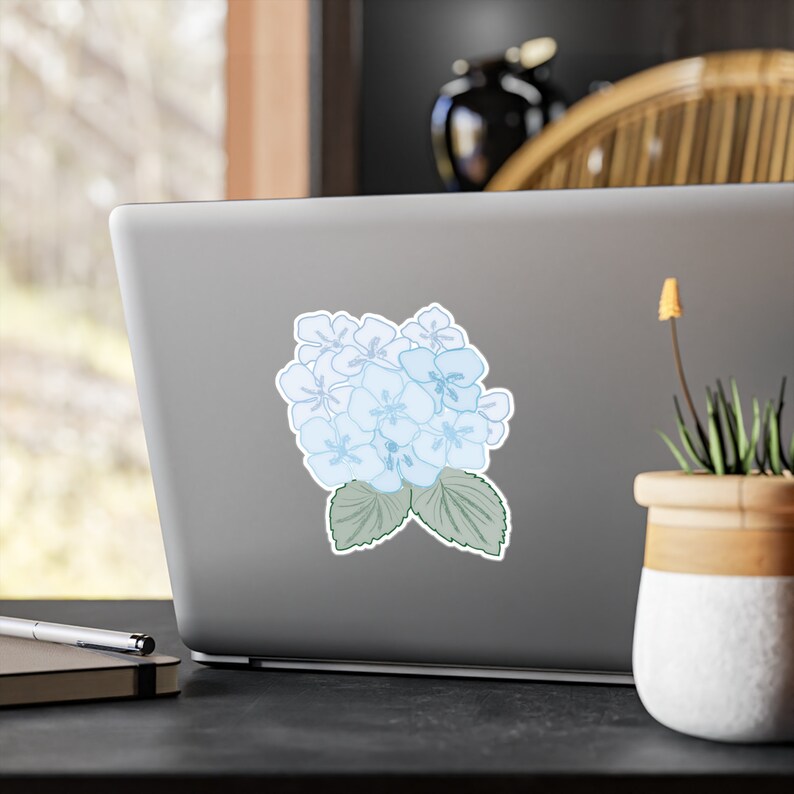 Hydrangea Flower Sticker, Blue Flower, Flower Sticker, Nature, Sticker ...