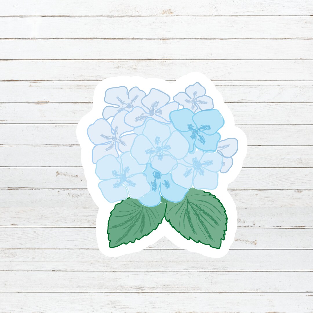 Hydrangea Flower Sticker, Blue Flower, Flower Sticker, Nature, Sticker ...
