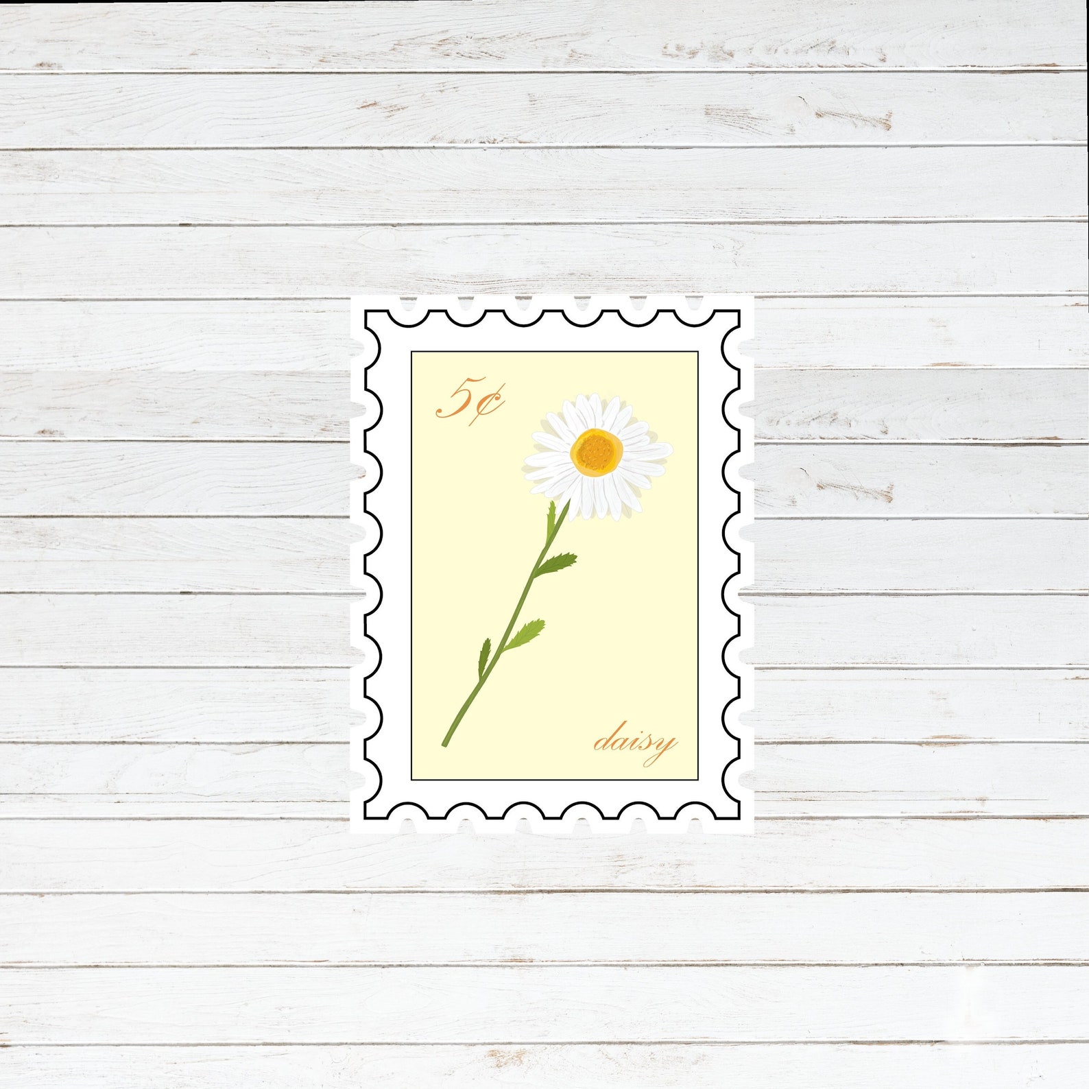 Daisy Flower Sticker Stamp, Postage Stamp Sticker, Scrapbooking ...