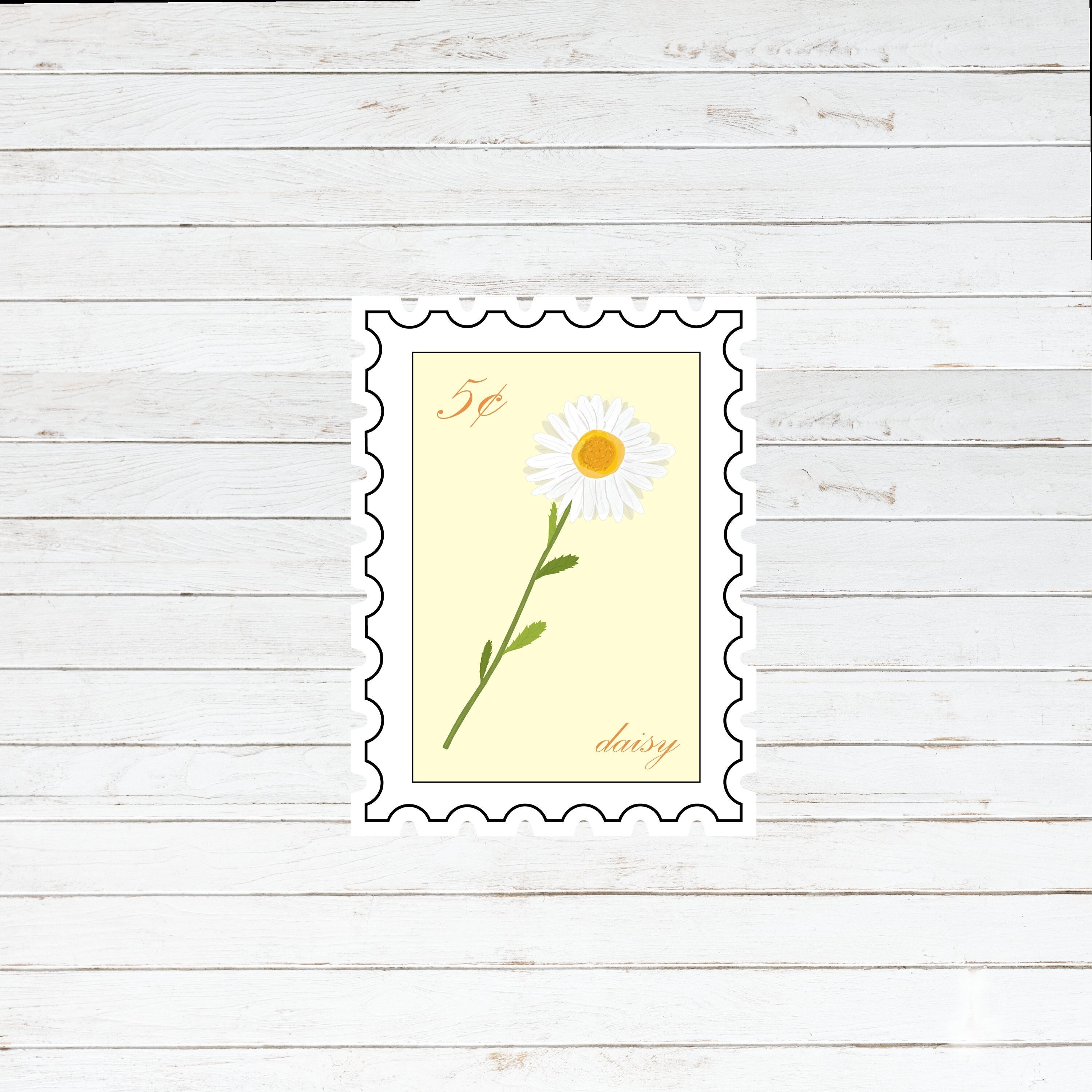 Daisy Flower Sticker Stamp, Postage Stamp Sticker, Scrapbooking ...