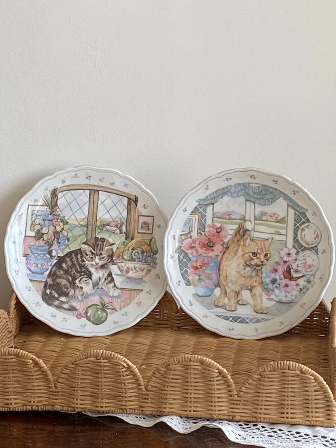 Vintage Kitten Cat Tea Plate Set Tableware Collectable Made in England ...