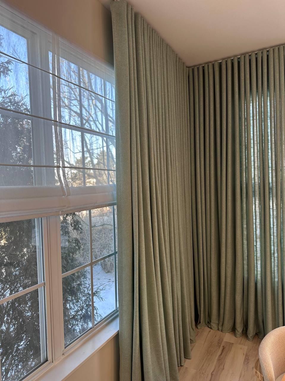 Linen Drapes Wave Pleat Custom Curtains | Natural Fabric Window Panels ...