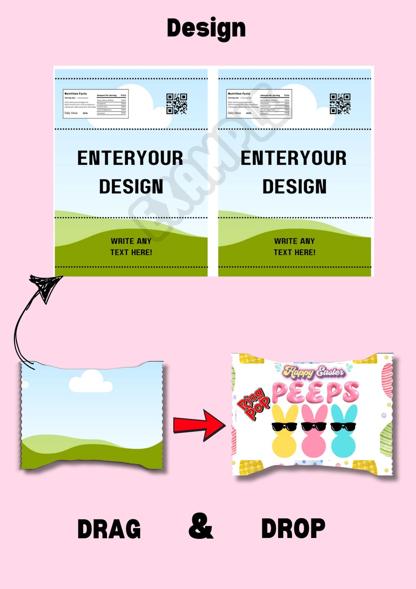 Ring Pop Party Favor Template: Editable Candy Label (digital Download ...