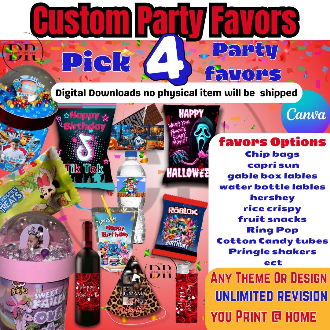 Personalized Party Favors Made to Order | Custom Birthday Favors ...