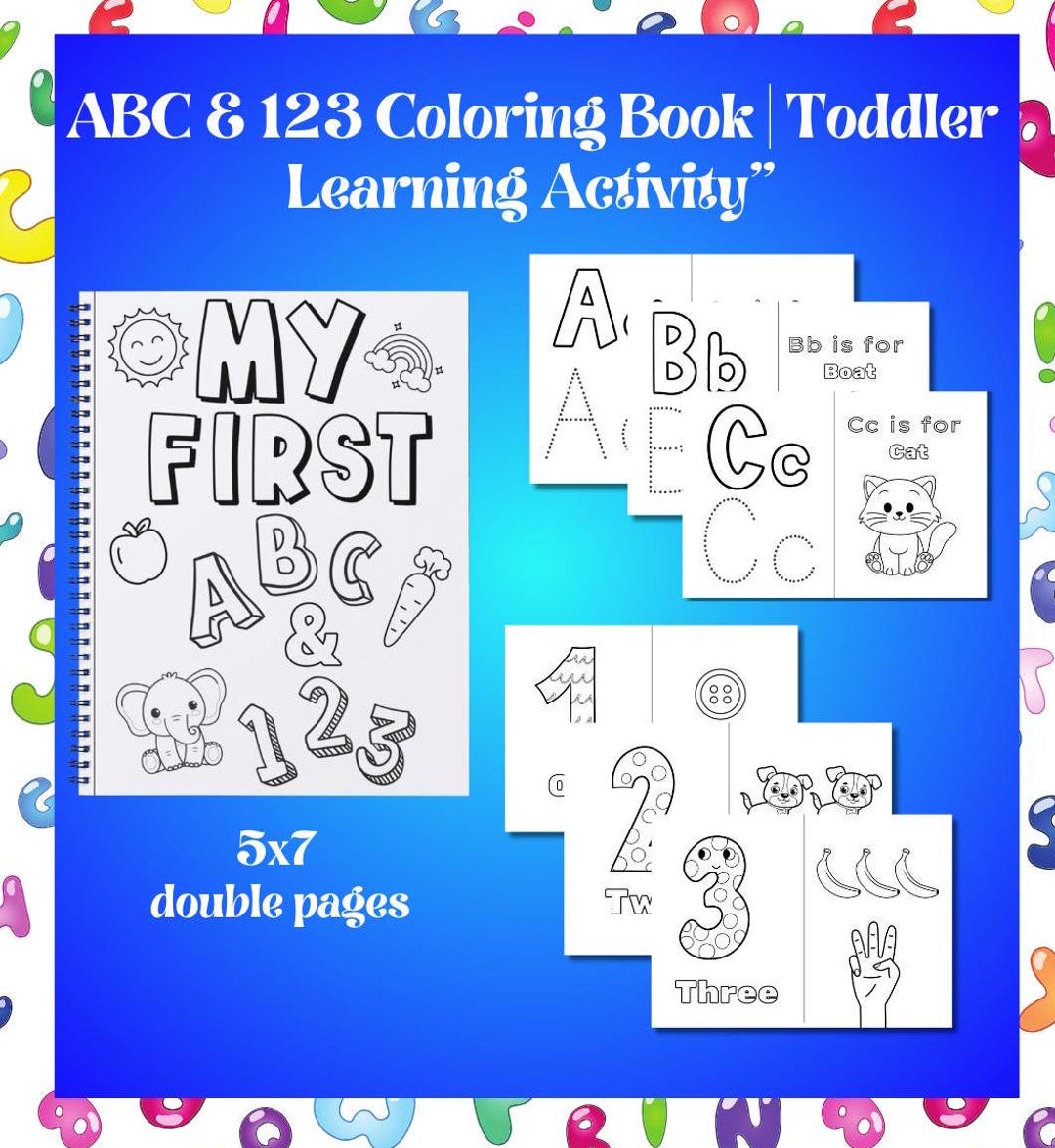 My First ABC and 123 Coloring Book Toddler and Preschool Activity ...