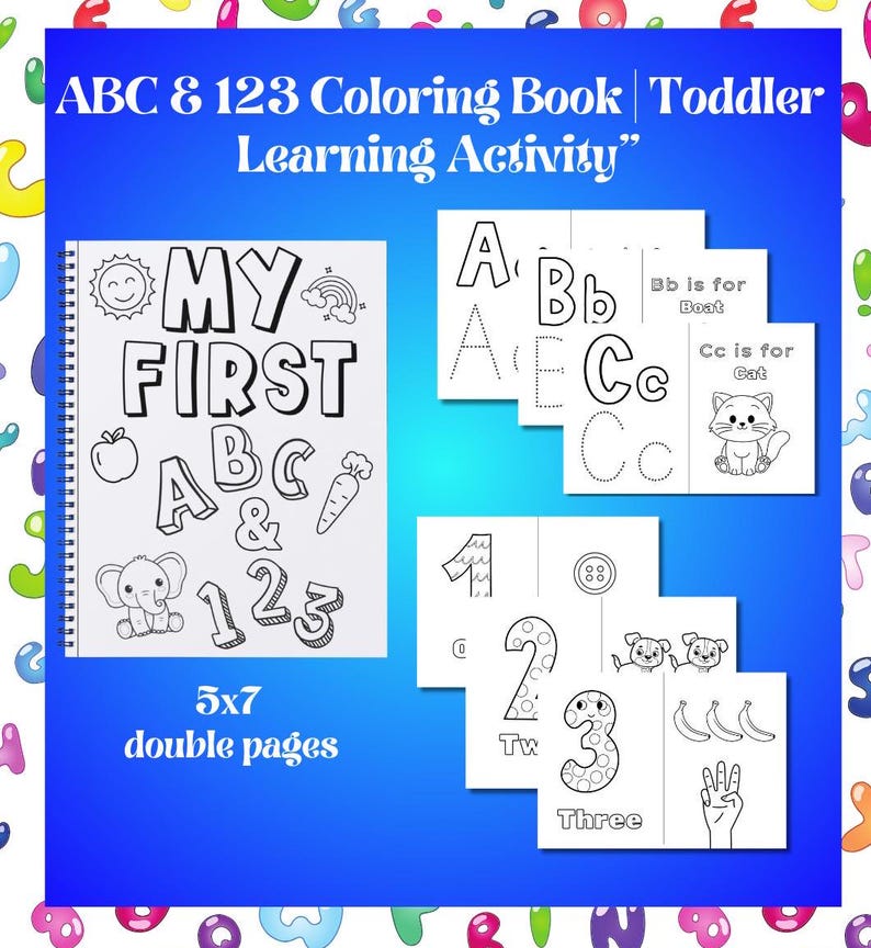 My First ABC and 123 Coloring Book Toddler and Preschool Activity ...