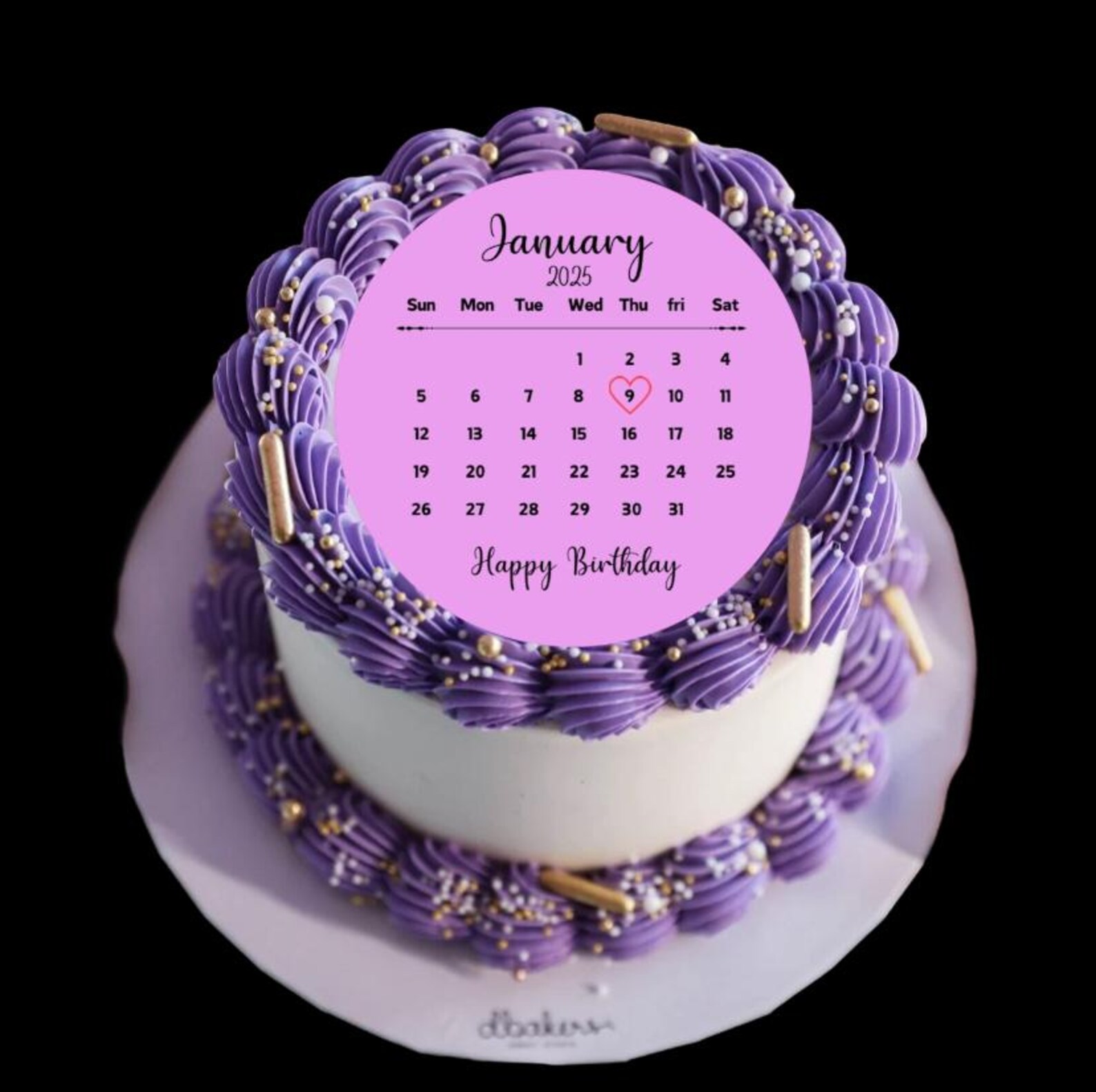 2025 Burn Away Calendar Cake Template (round) - Etsy