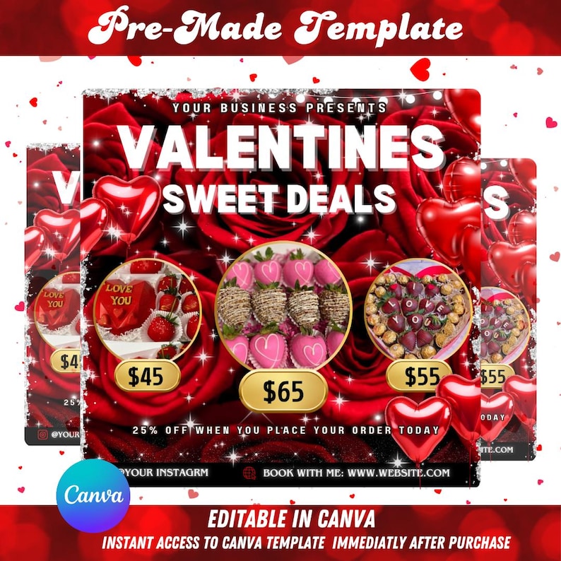 Valentines Day Flyer Template - Etsy