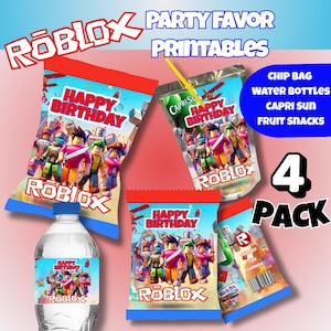 Roblox Party Printables: Chip Bag, Drink & Snack Labels (digital ...