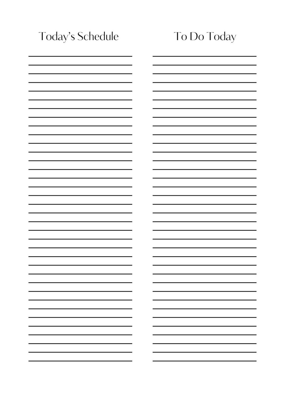 Simple To-do List (vertical) - Etsy