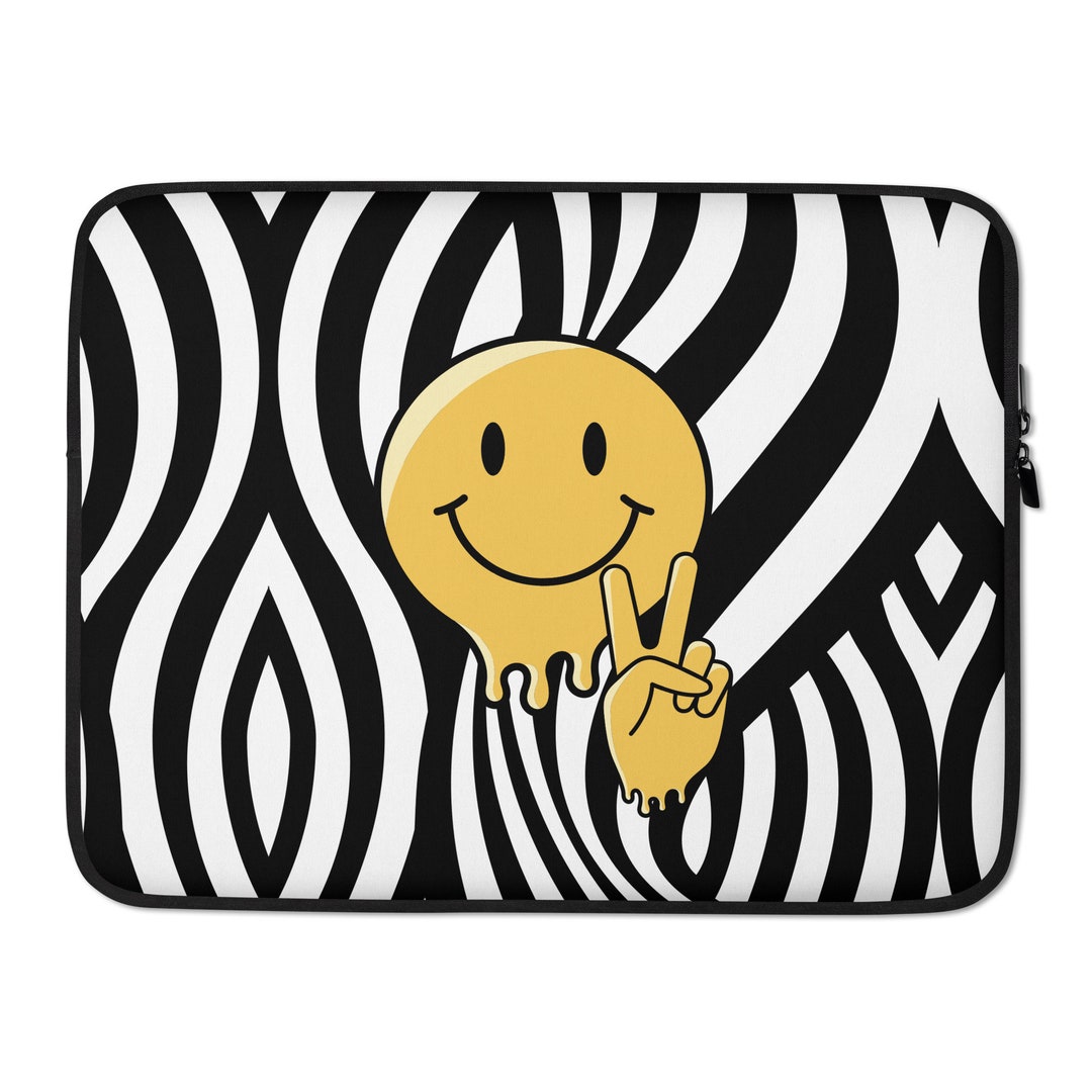 Melty Smiley Face Peace Sign Laptop Sleeve - Etsy