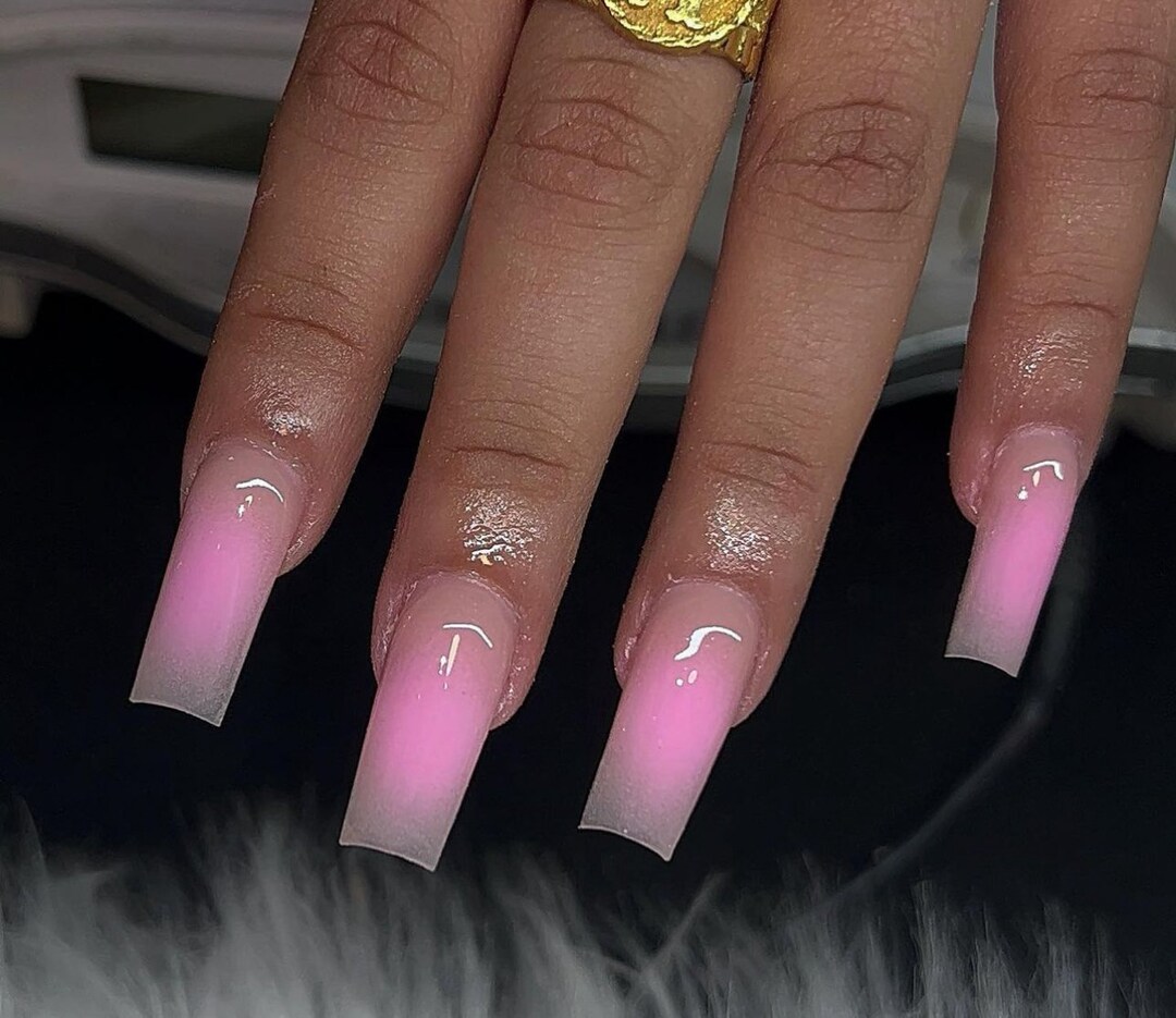 Pink Aura Press on Nails | Handmade Press on Nails | Press Ons - Etsy