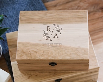 Personalized Walnut Keepsake Box, Wedding Memory Box, Wedding Keepsake ...