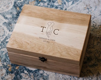 Personalized Walnut Keepsake Box, Wedding Memory Box, Wedding Keepsake ...