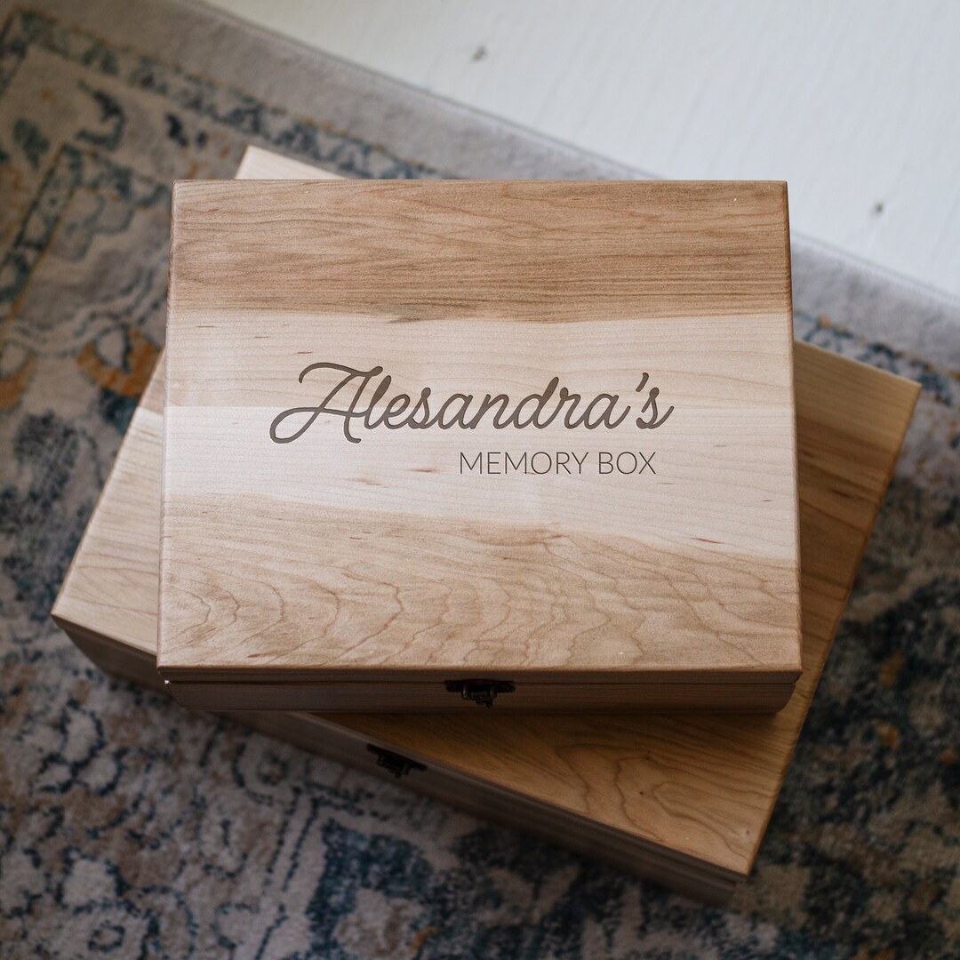 Baby Memory Box, Baby Keepsake Box, Walnut Personalized Keepsake Box ...