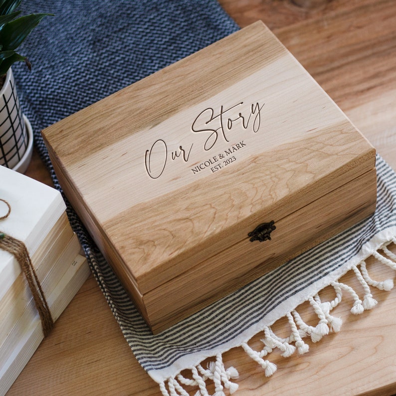Personalized Memory Keepsake Box, Wedding Memory Box Wedding Keepsake ...