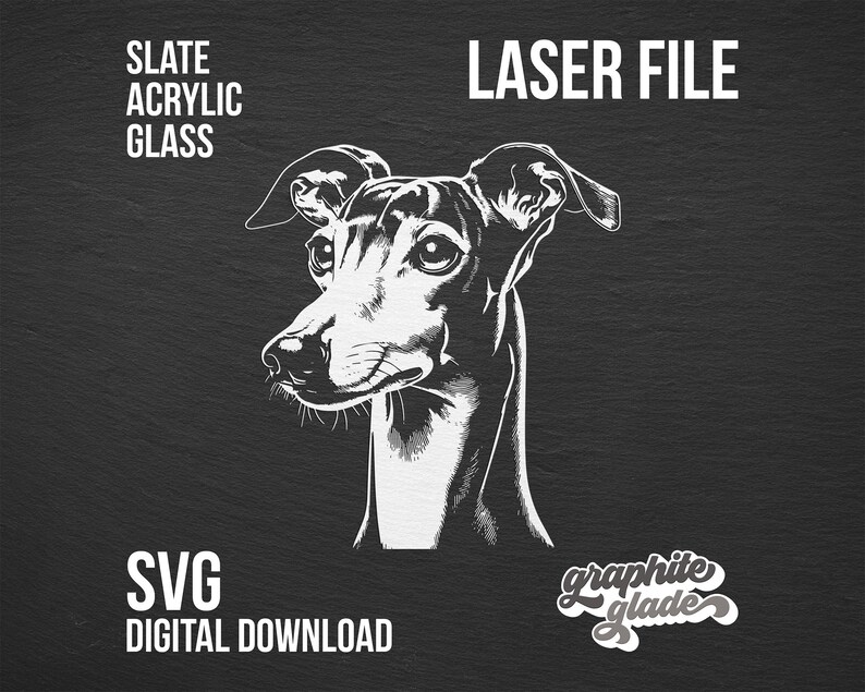 Italian Greyhound SVG for Slate, Acrylic & Glass Laser Engraving, High ...