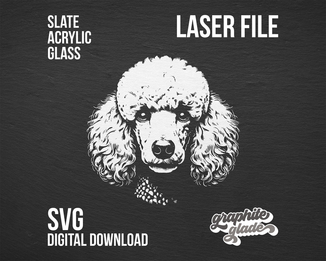 Standard Poodle SVG for Slate, Acrylic & Glass Laser Engraving, High ...
