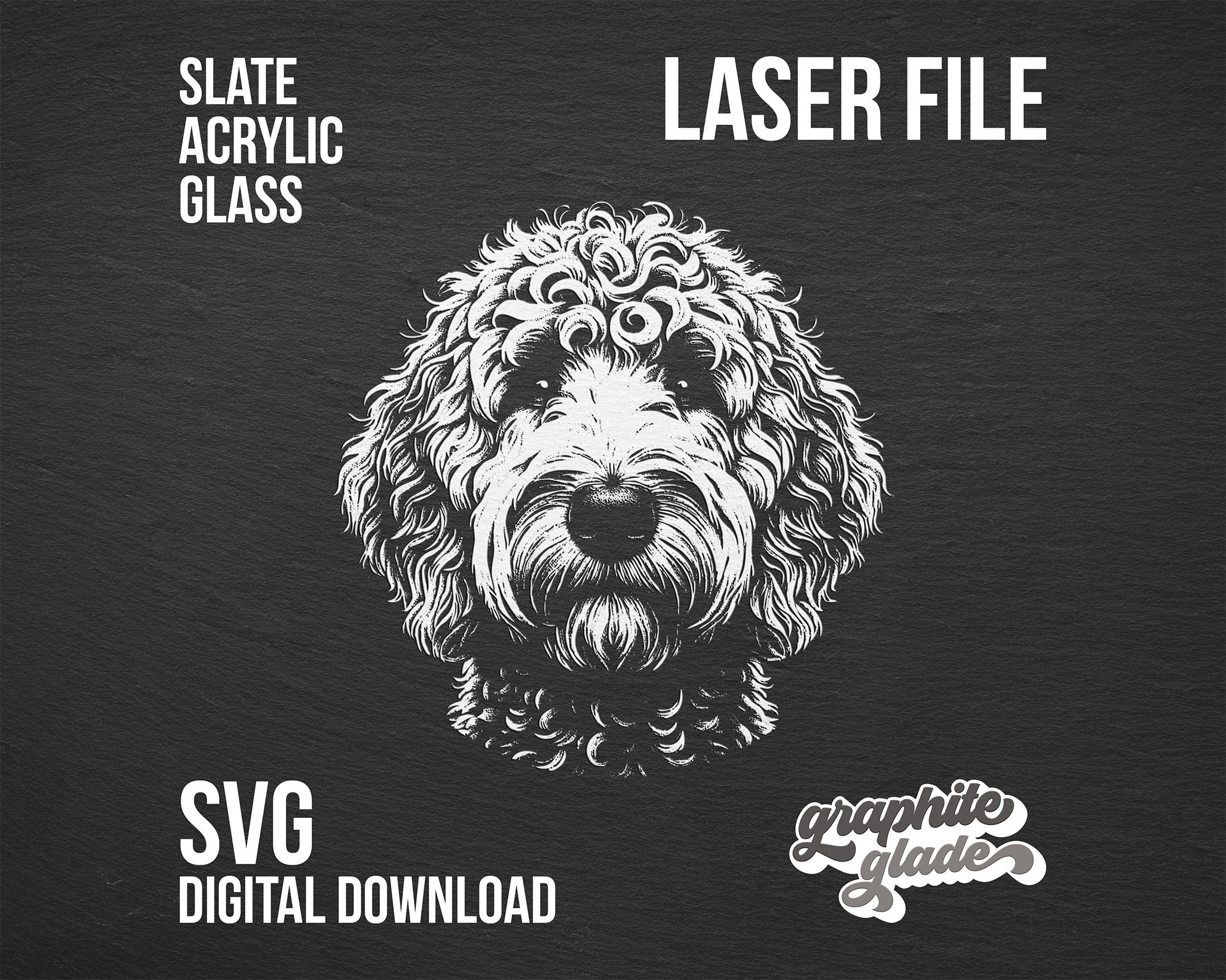 Goldendoodle SVG for Slate, Acrylic & Glass Laser Engraving, High ...