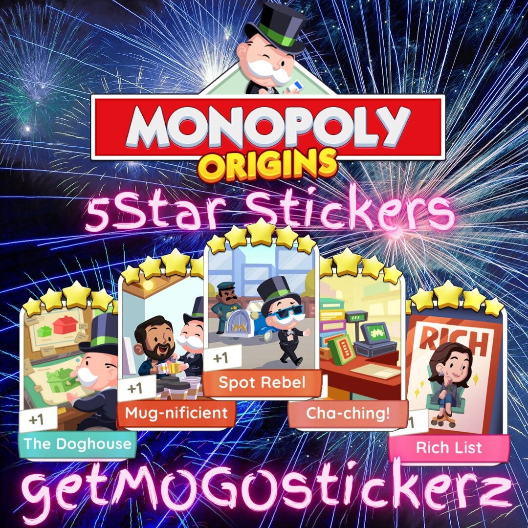 Monopoly GO 5 Star Stickers 1-21 Set All Sticker Available // Fast ...