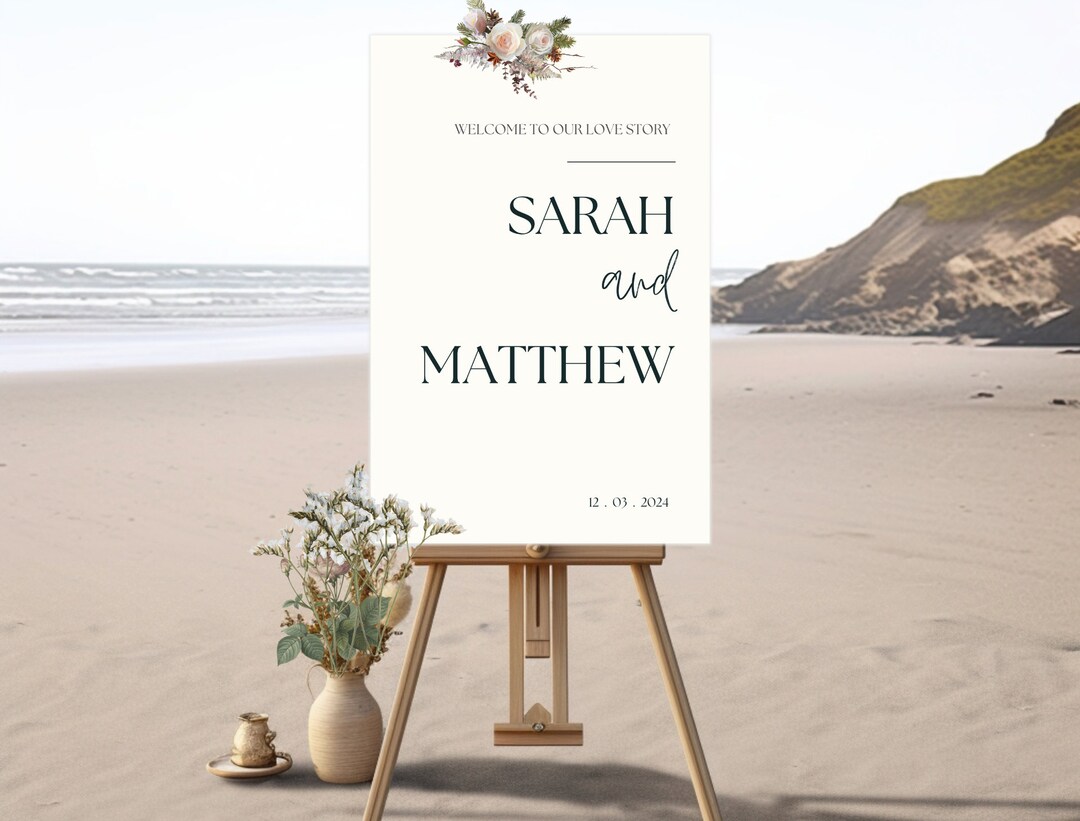 Elegant Wedding Welcome Sign Welcome to Our Wedding Poster Script ...