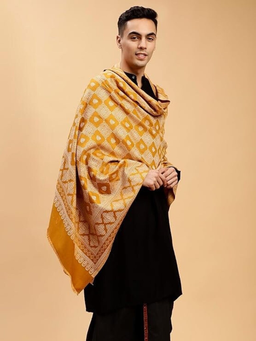 Fancy Mens Barfi Design Acrylic Shawl/stole for Mild Winter Shawl for ...