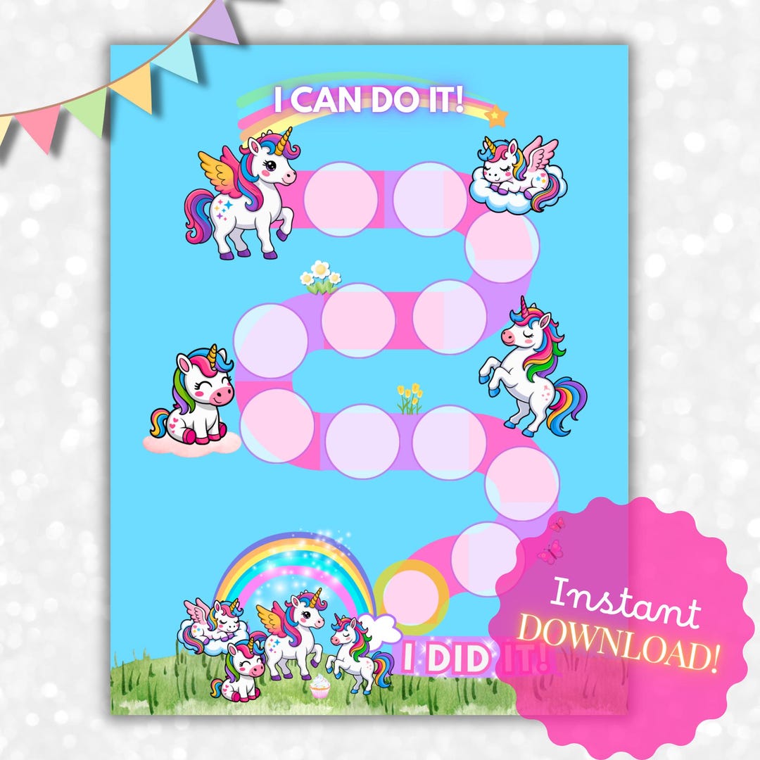 Unicorn Reward Chart, Printable Potty Training Chart for Toddlers ...