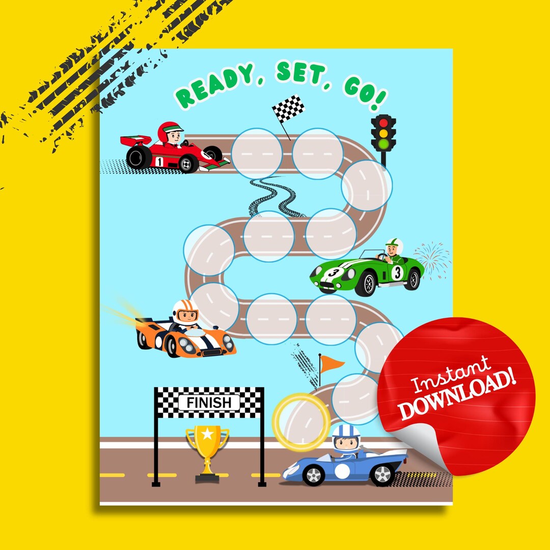 Racecar Reward Chart, Printable Potty Training Chart for Toddlers, Car ...