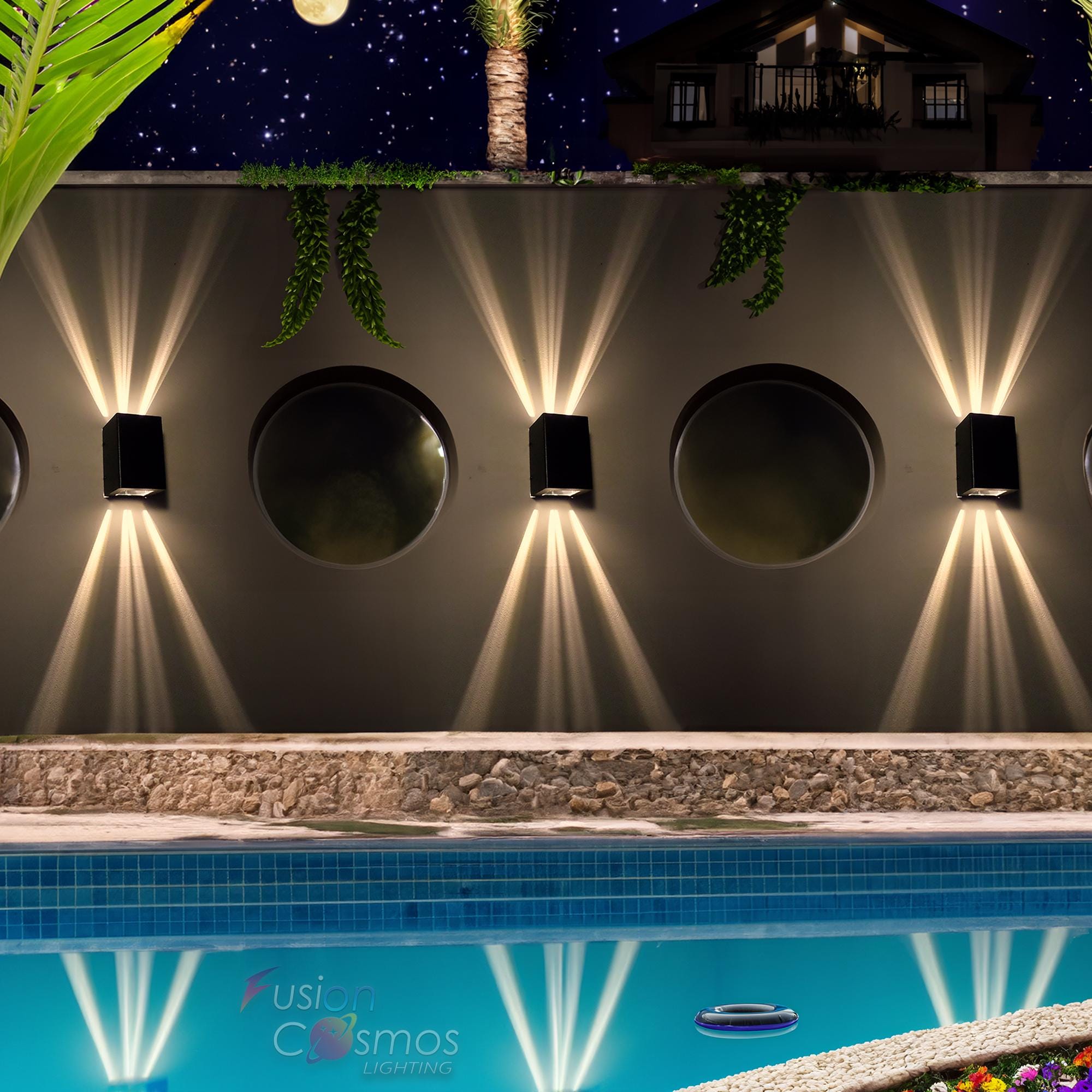 Laser-like Trident Effect Wall Sconce Outdoor Light Lamp - With 6 ...