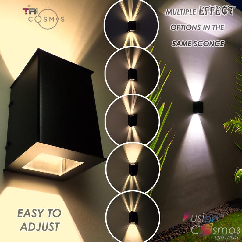 Laser-like Trident Effect Wall Sconce Outdoor Light Lamp - With 6 ...