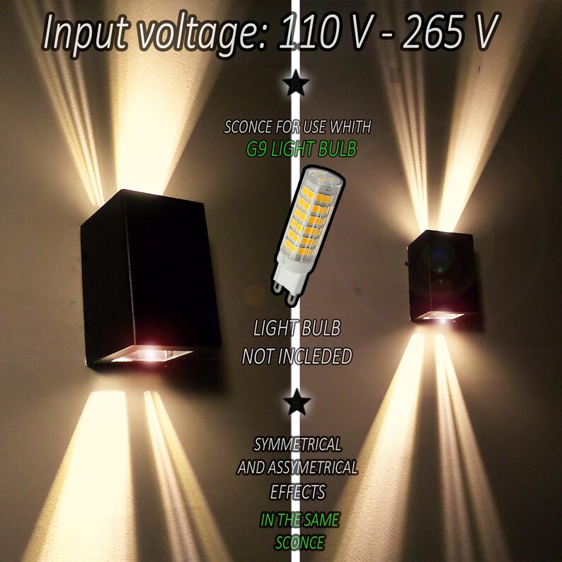Laser-like Trident Effect Wall Sconce Outdoor Light Lamp - With 6 ...