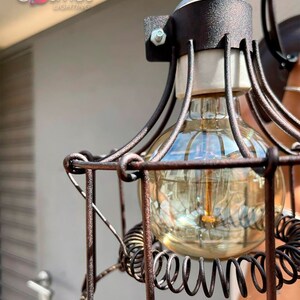 Vintage Wire Cage Wall Light Rust Color - Rustic Farmhouse Artisan ...