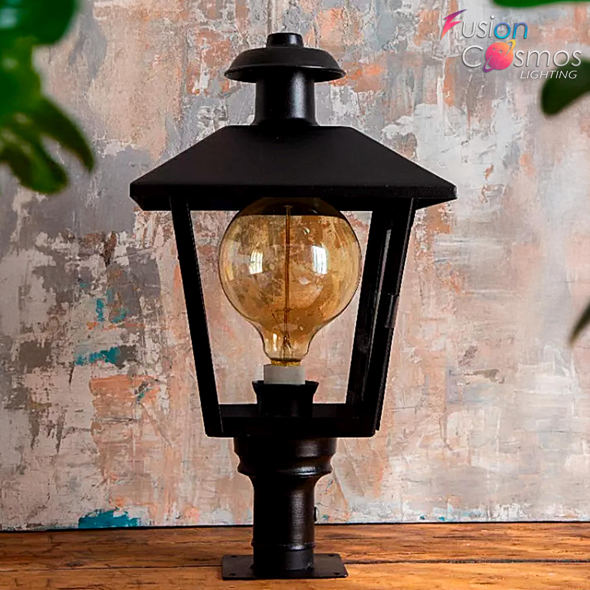 Colonial Outdoor Post Light Fixture, Antique Farmhouse Pillar Lantern ...