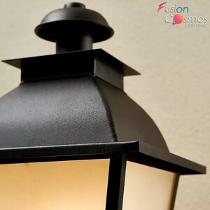 Farmhouse & Colonial Post Lamp Sconce Garden Pillar Light Frosted Glass ...
