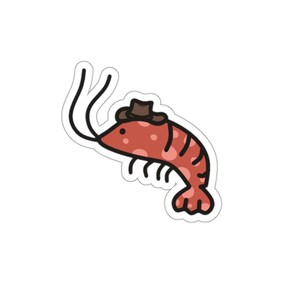 Funny Shrimp Cowboy Hat Sticker for Laptops, Water Bottles, Notebooks ...