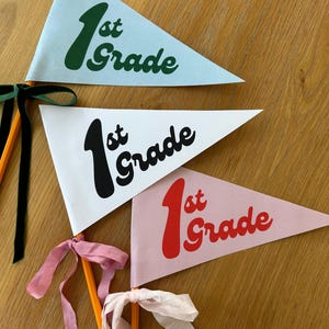 First Day of School Grade Flags and Questionnaire Printable | First Day ...