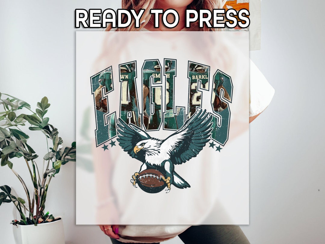 Eagles Ready to Press DTF, Jalen Hurts Fans Print, Heat Press DTF Transfer, Saquon Barkley ...
