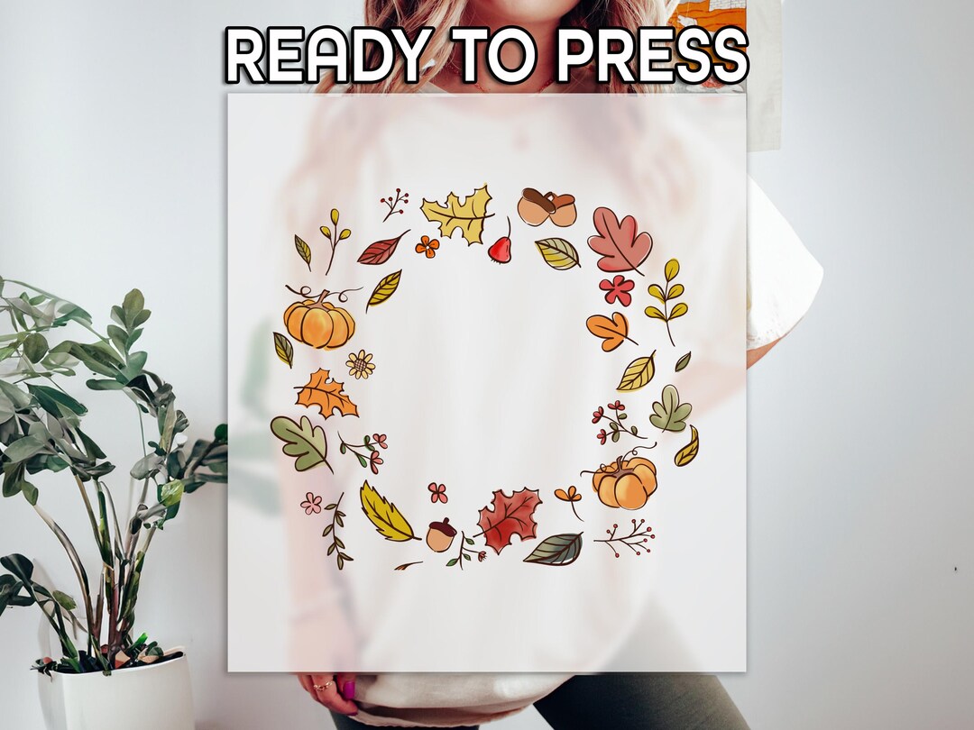 Fall Leaves DTF Transfer, Autumn Leaves and Pumpkin Design ...